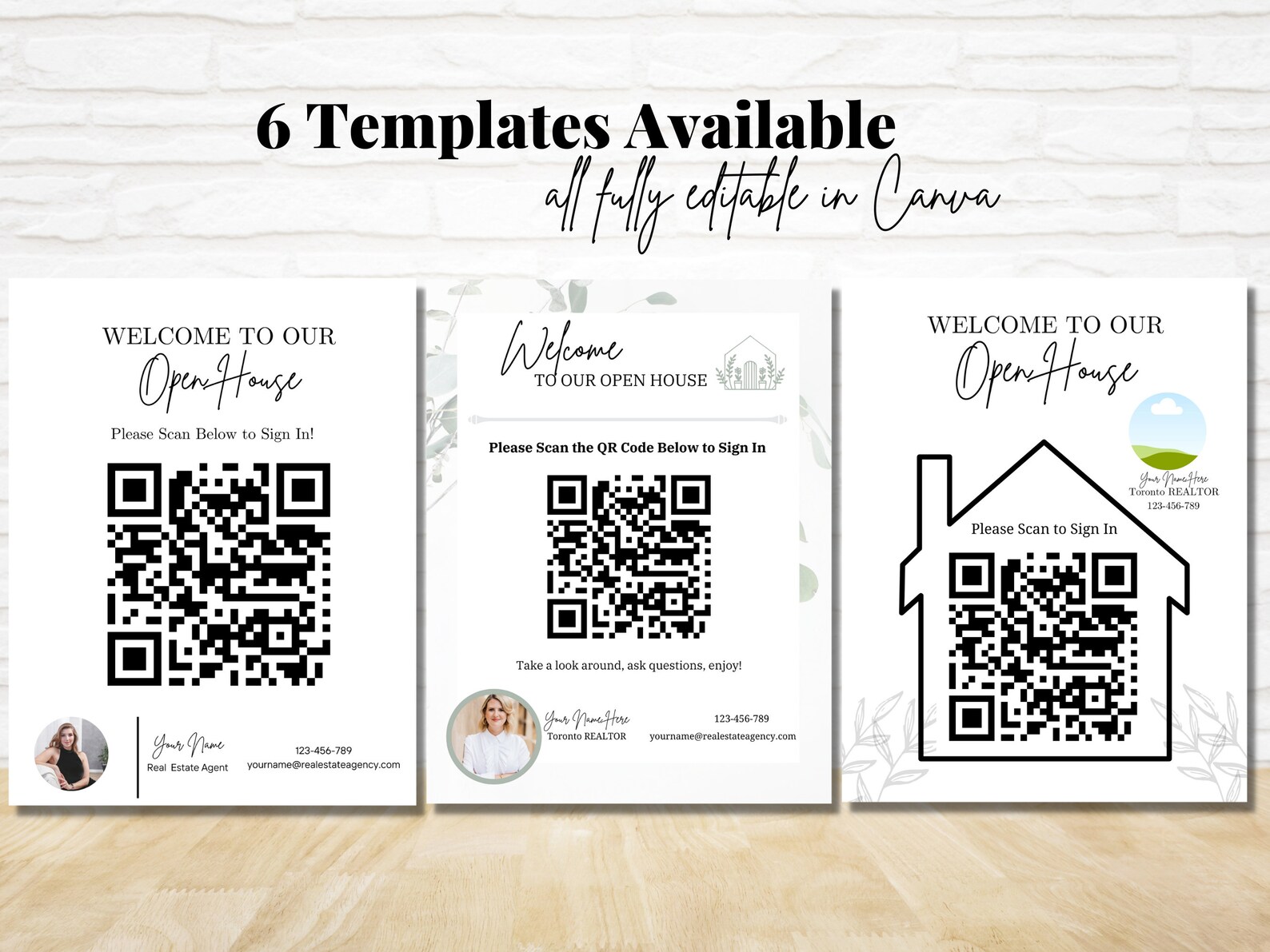 Realtor Open House Sign-in Sheet Template With QR Code (editable PDF ...