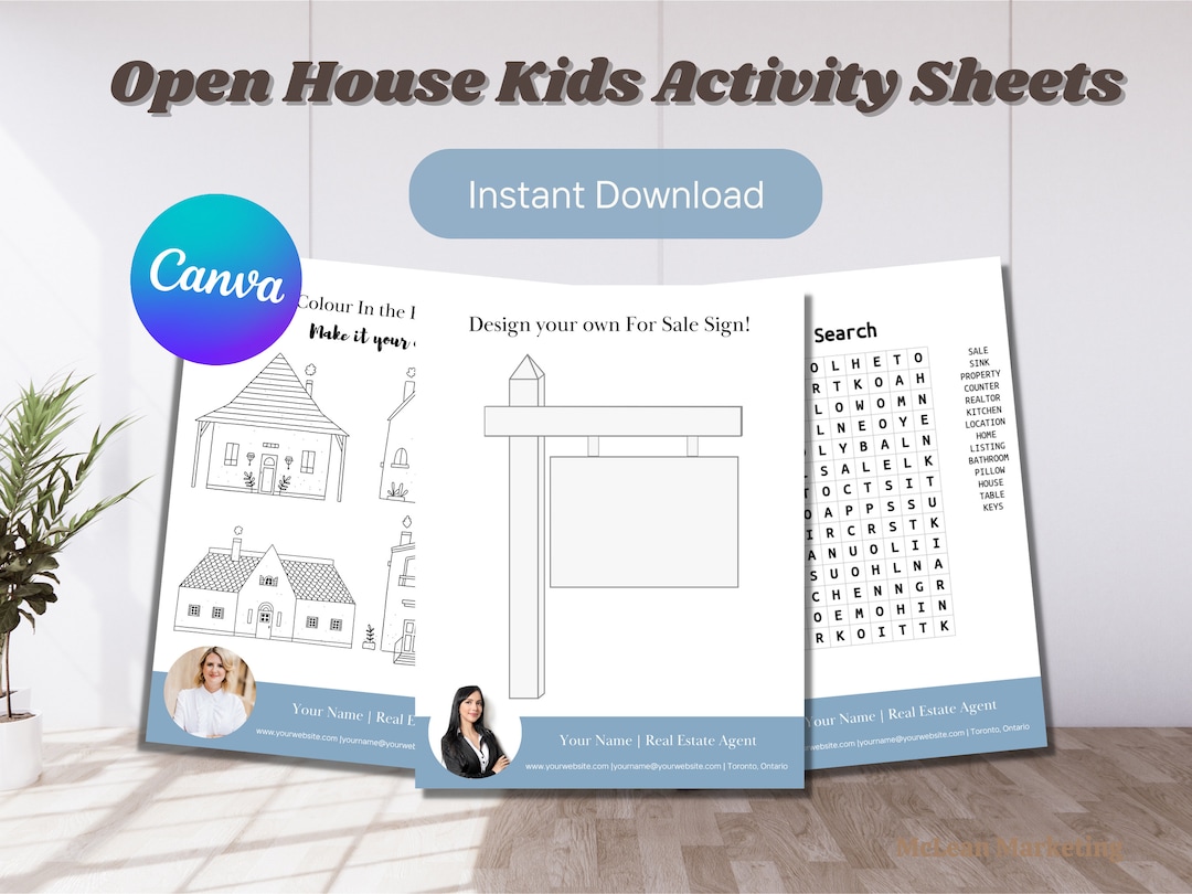 6 Open House Kids Activities for Real Estate Agents | Editable House ...