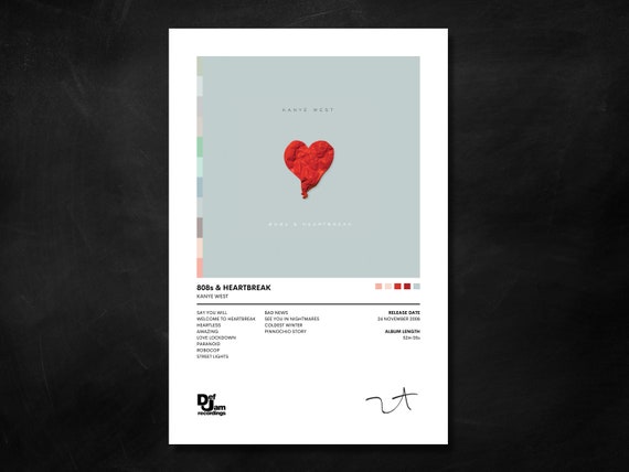 808's & Heartbreak Kanye West Album Cover Art Poster - Etsy