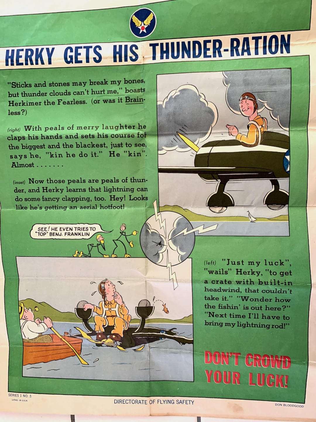 WW2 US Government Safety Poster for Pilots by Don Bloodgood - Etsy