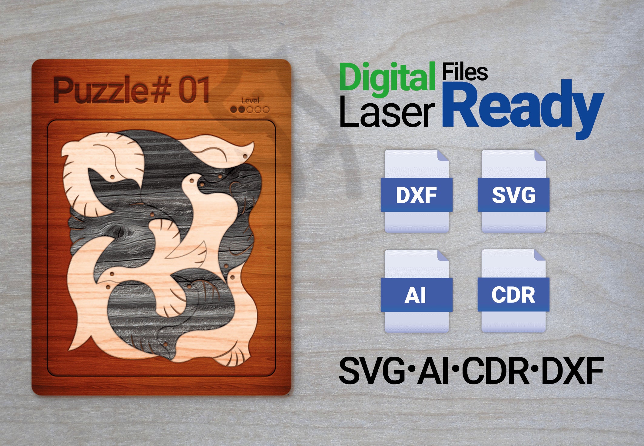 Puzzle Laser Cut File Bird Puzzle Puzzle 01 - Etsy