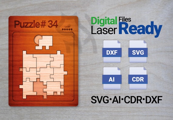 Puzzle Laser Cut File Puzzle 34 - Etsy