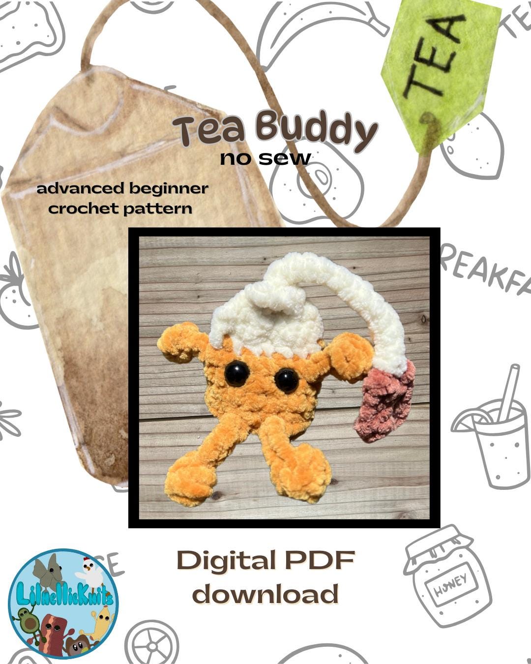 Tea Bag Buddy Crochet Pattern - No Sew - Etsy