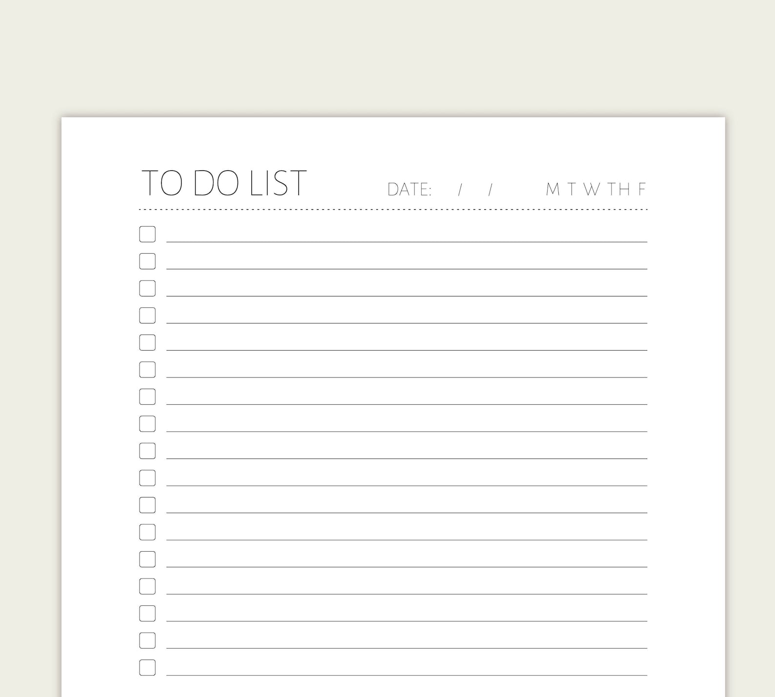 Clean Minimal to Do List Printable Download, Productivity and ...