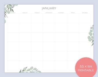 Minimal Clean Printable to Do List, Eucalyptus Floral, Pretty Chic ...