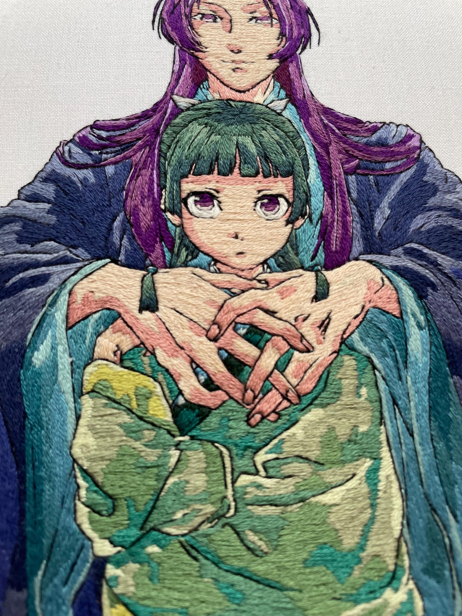 Anime Embroidery Art, Anime Couple Art, 9" Embroidery Hoop, Anime Gift ...