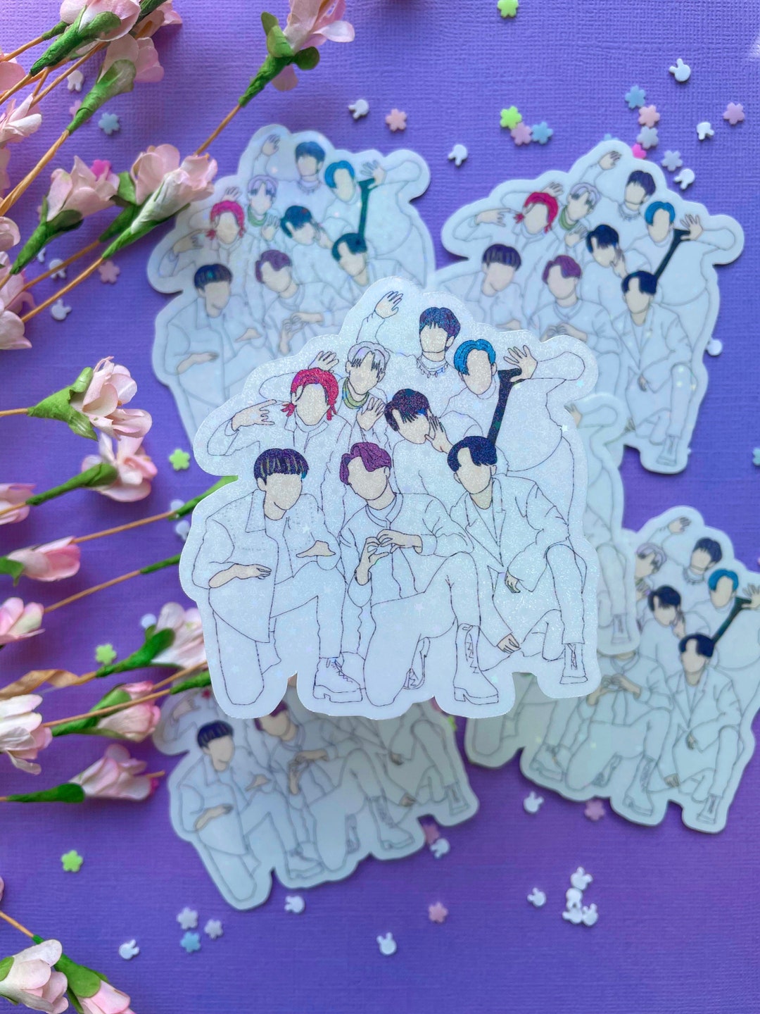 Kpop Boy Group Sticker, Kpop Vinyl Sticker, Sticker Artwork ...