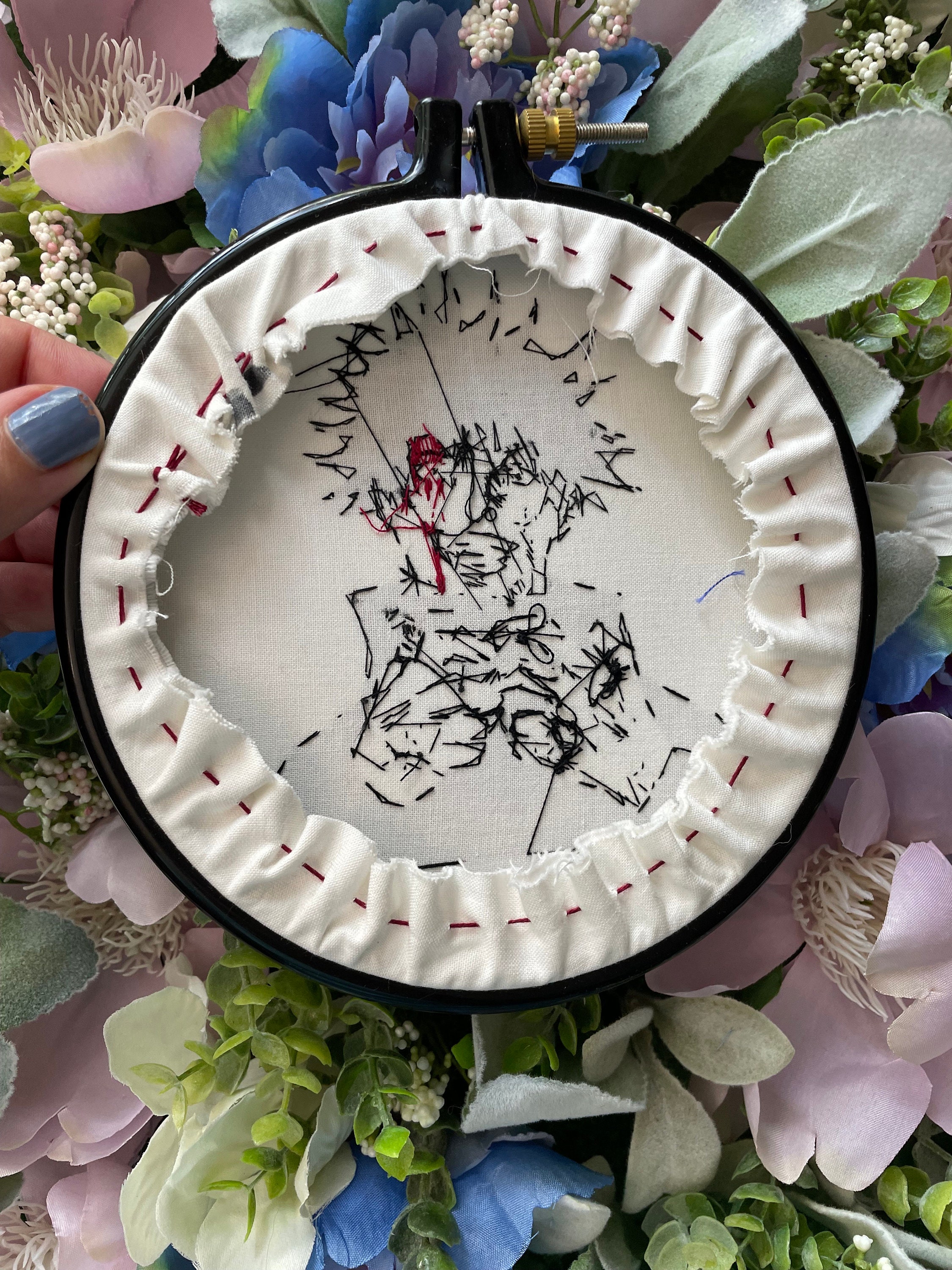 6 Hoop, Anime Male Art, Anime Decor, Anime Wall Art, Modern Embroidery ...