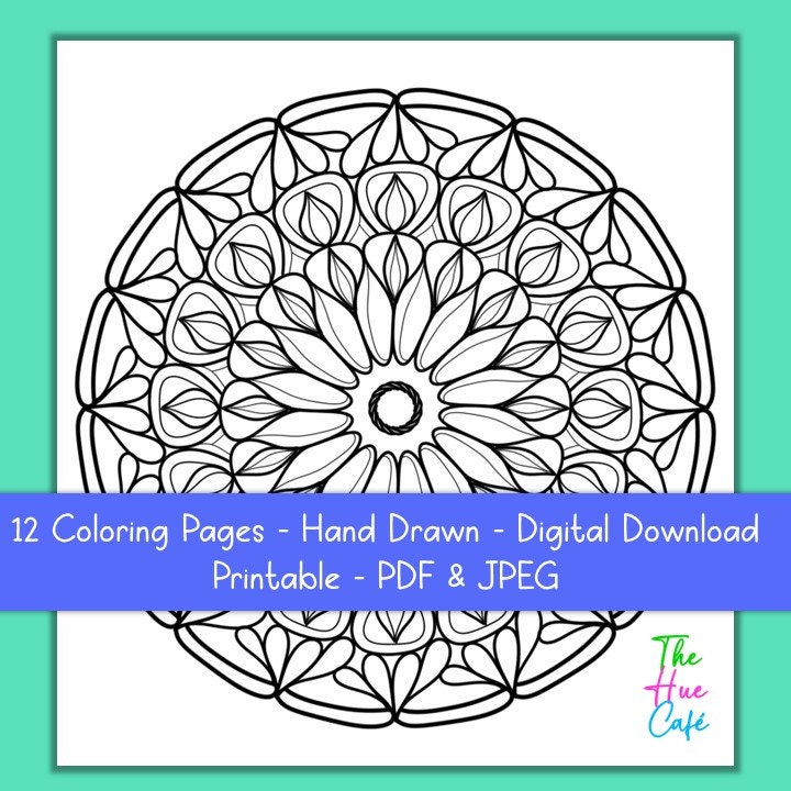 Mandala Coloring Pages • Printable Coloring Pages for Adults • Hand ...