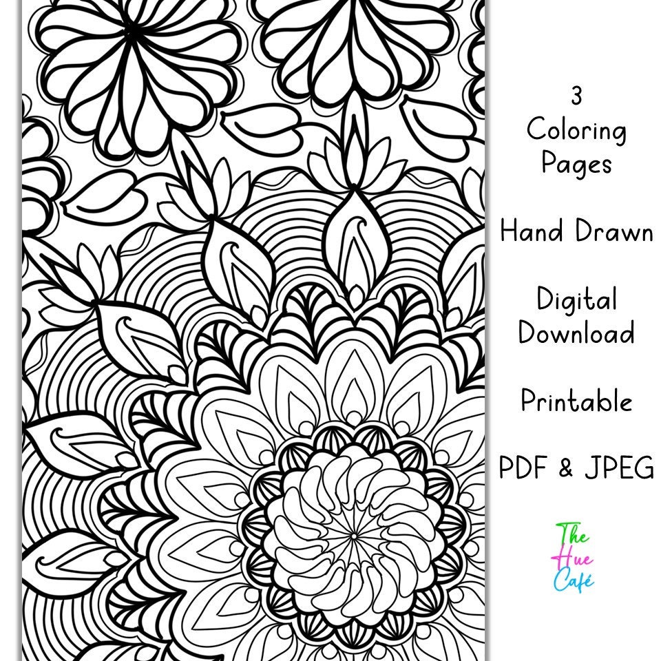 Fresh II Coloring Pages • Coloring Pages for Adults • Hand Drawn Set of ...