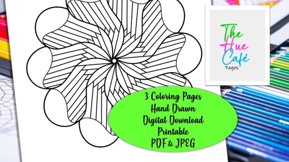 Coloring Pages Coloring Pages for Adults Hand Drawn Set of - Etsy