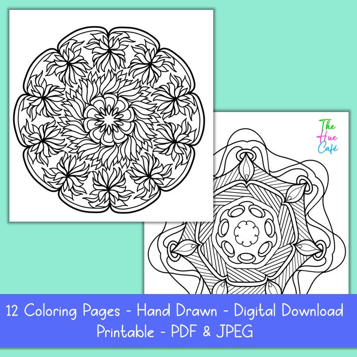 Mandala Coloring Pages • Printable Coloring Pages for Adults • Hand ...