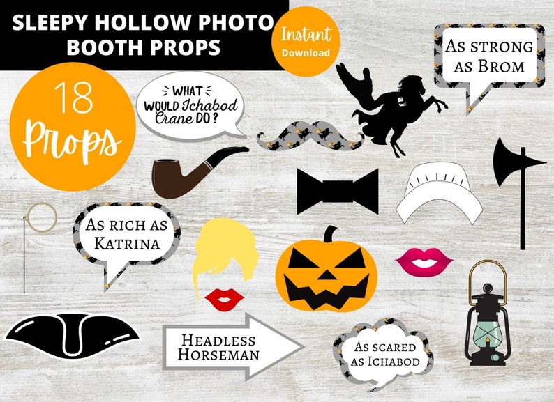 Sleepy Hollow Party Printable Bundle, Sleepy Hollow Printable Pack ...