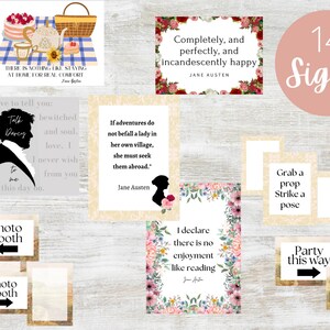 Jane Austen Party Printable Bundle, Jane Austen Party Printable Pack ...