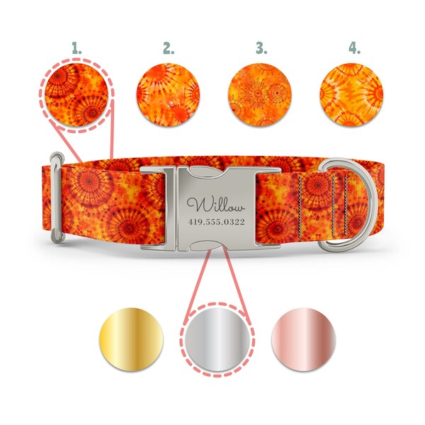 Orange Dog Collar - Etsy