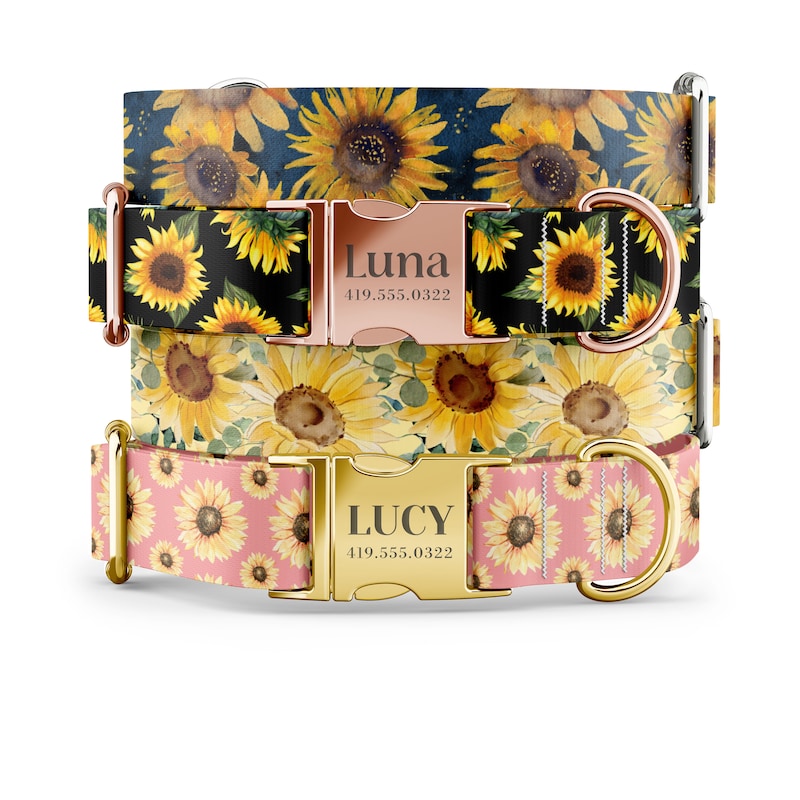 Custom Sunflower Collars - Etsy