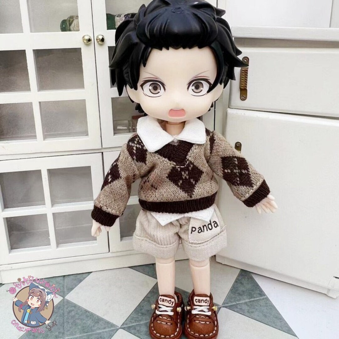 Velcro Back Plaid Cardigan Sweater for OB11 YMY Nendoroid Doll - Etsy