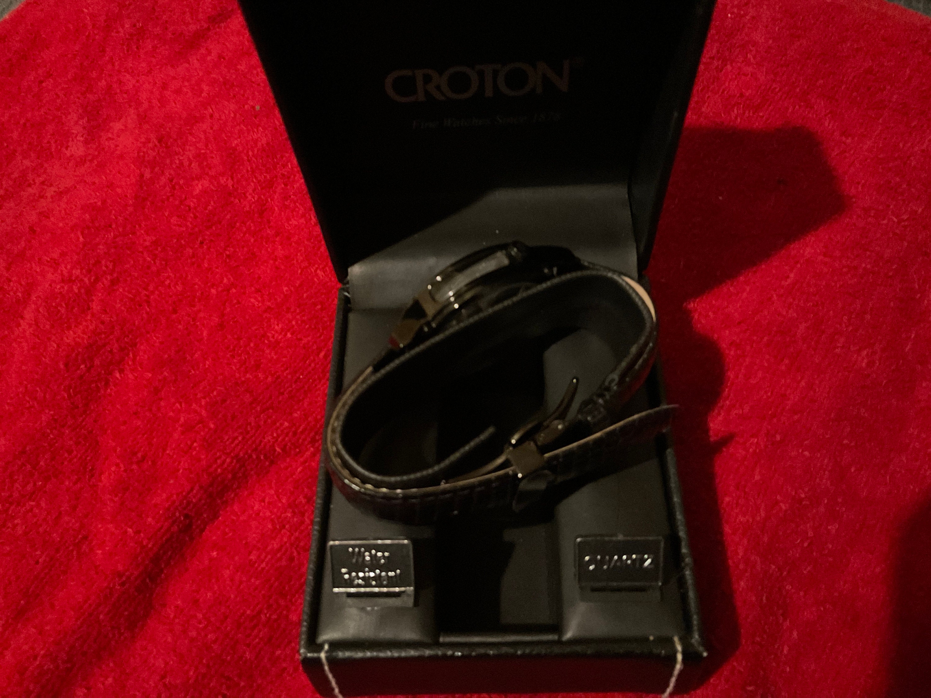 Croton Rare Limited Edition Watch With Black Genuine Leather Band ...