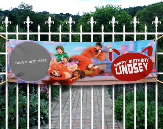 Turning Red Cartoon Banner Kids Birthday Custom Banner - Etsy