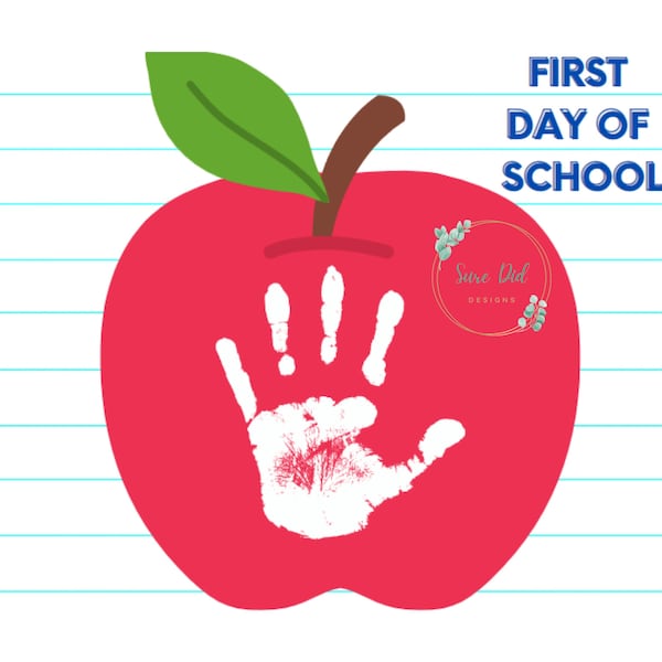 First Day of School Handprint - Etsy