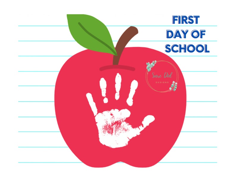 First Day of School Handprint - Etsy
