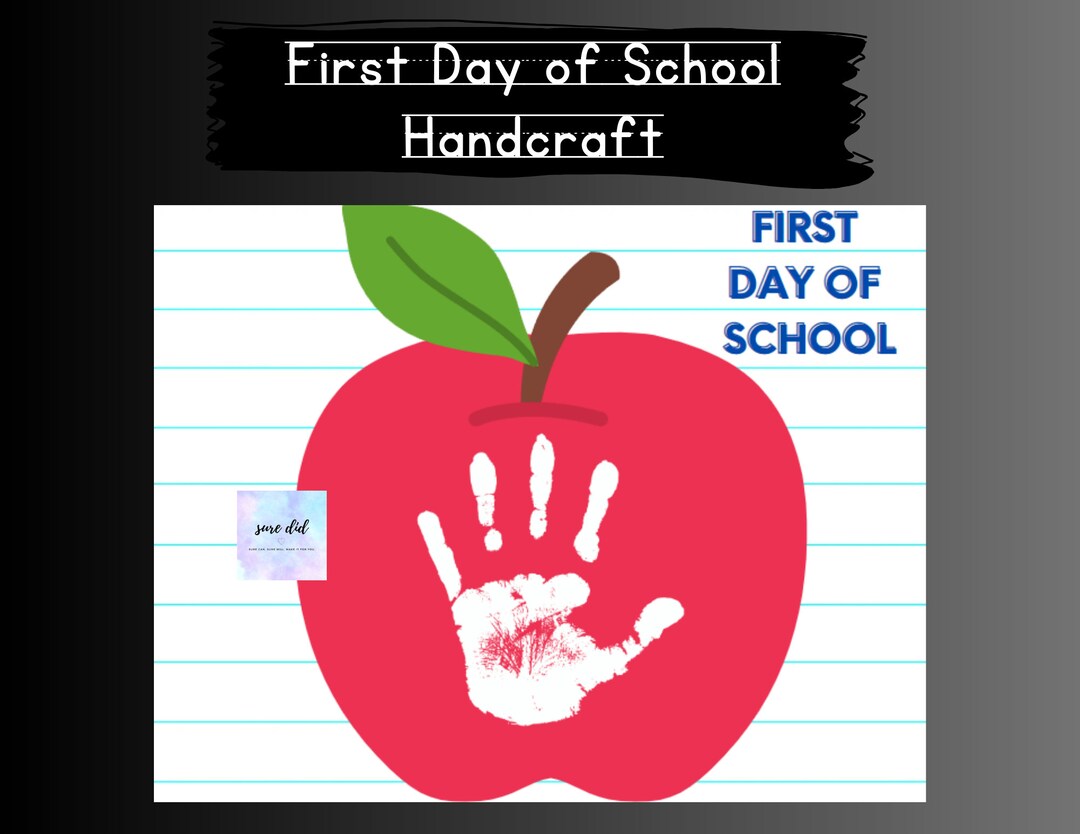 First Day of School Handprint - Etsy