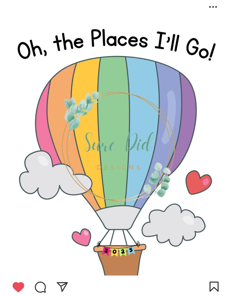 Oh, the Places I'll Go Graduation Handprint, DIY Kid Craft - Etsy
