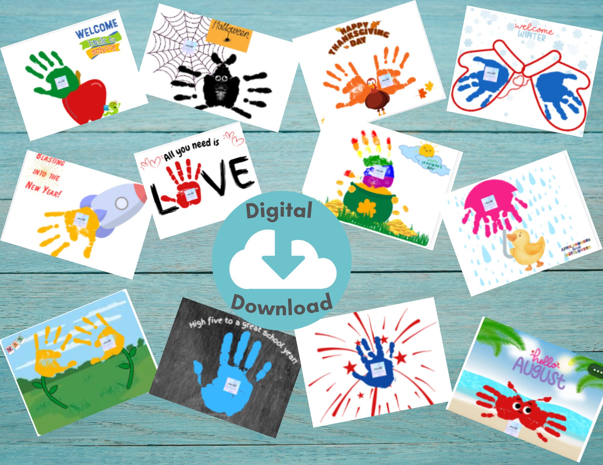 Handprints for Each Month - Etsy