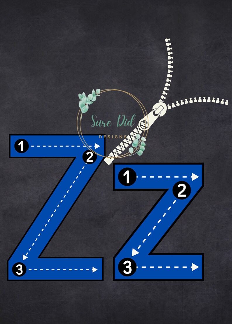 Alphabet Posters With Pictures Chalk Background - Etsy