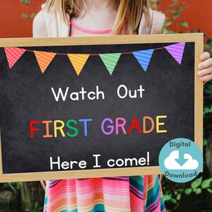 Watch Out First Grade Here I Come Sign - Etsy