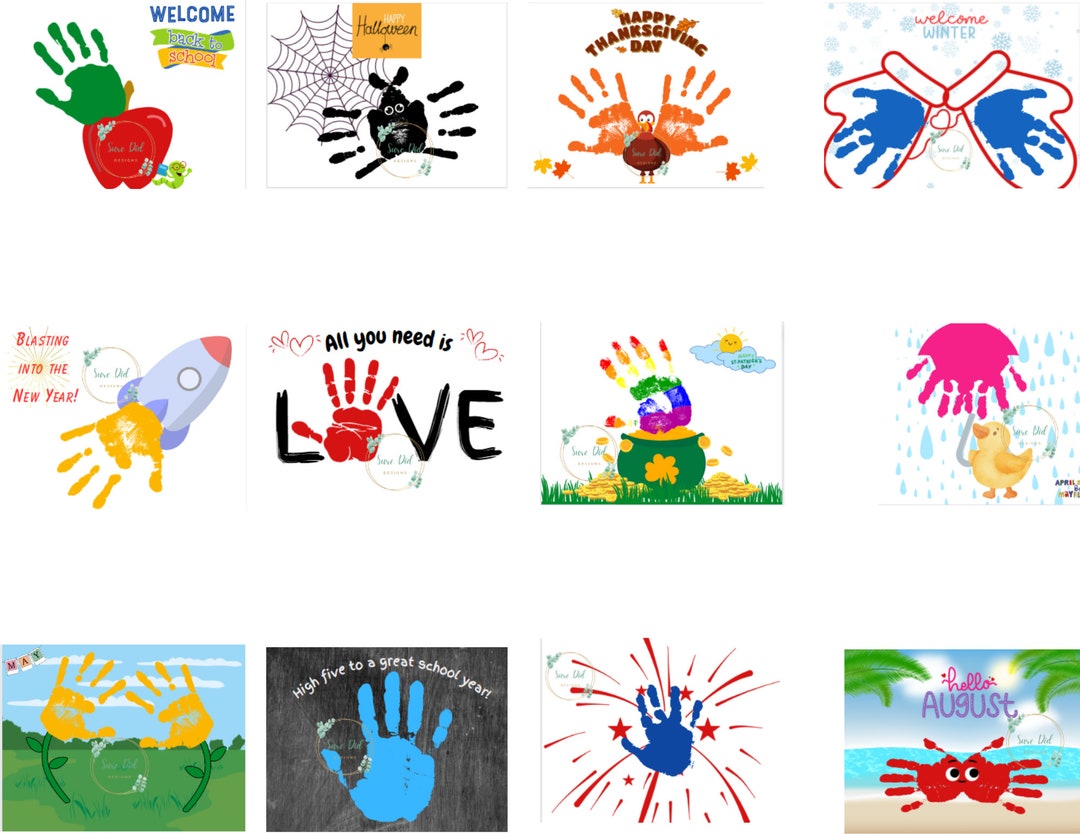Handprints for Each Month - Etsy
