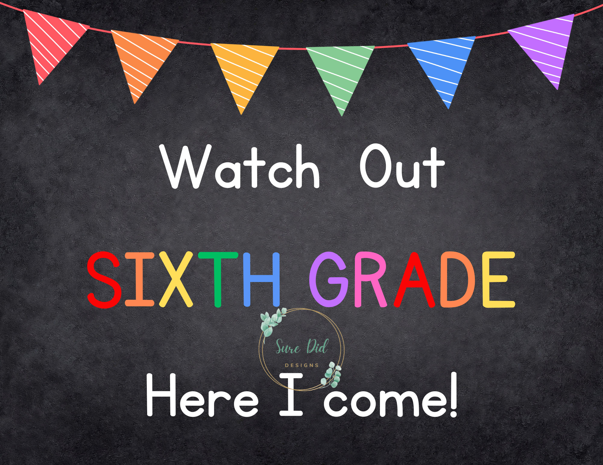 Watch Out Sixth Grade Here I Come Sign - Etsy