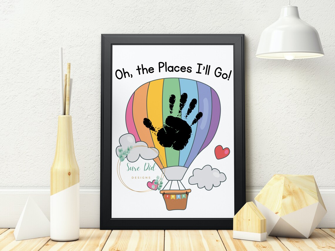 Oh, the Places I'll Go Graduation Handprint, DIY Kid Craft - Etsy