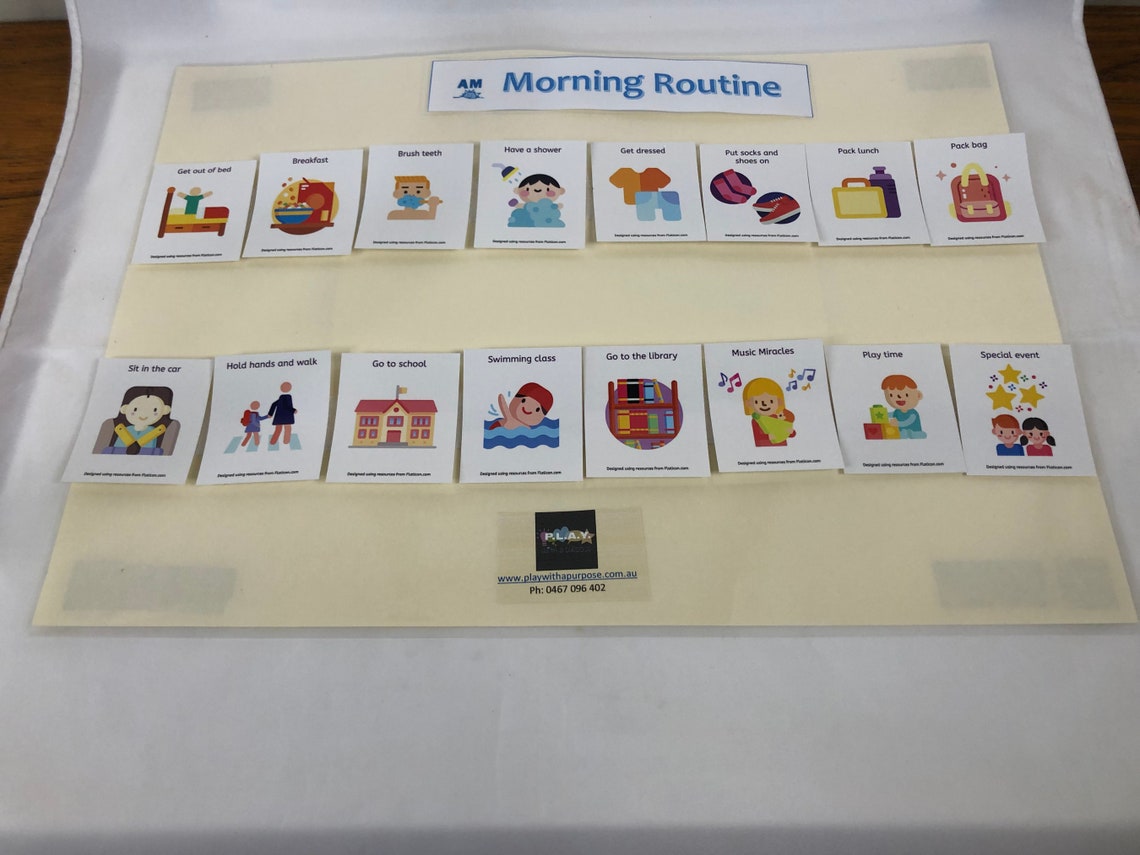Morning Routine Visual Chart for Children Morning Routine Ideas for ...