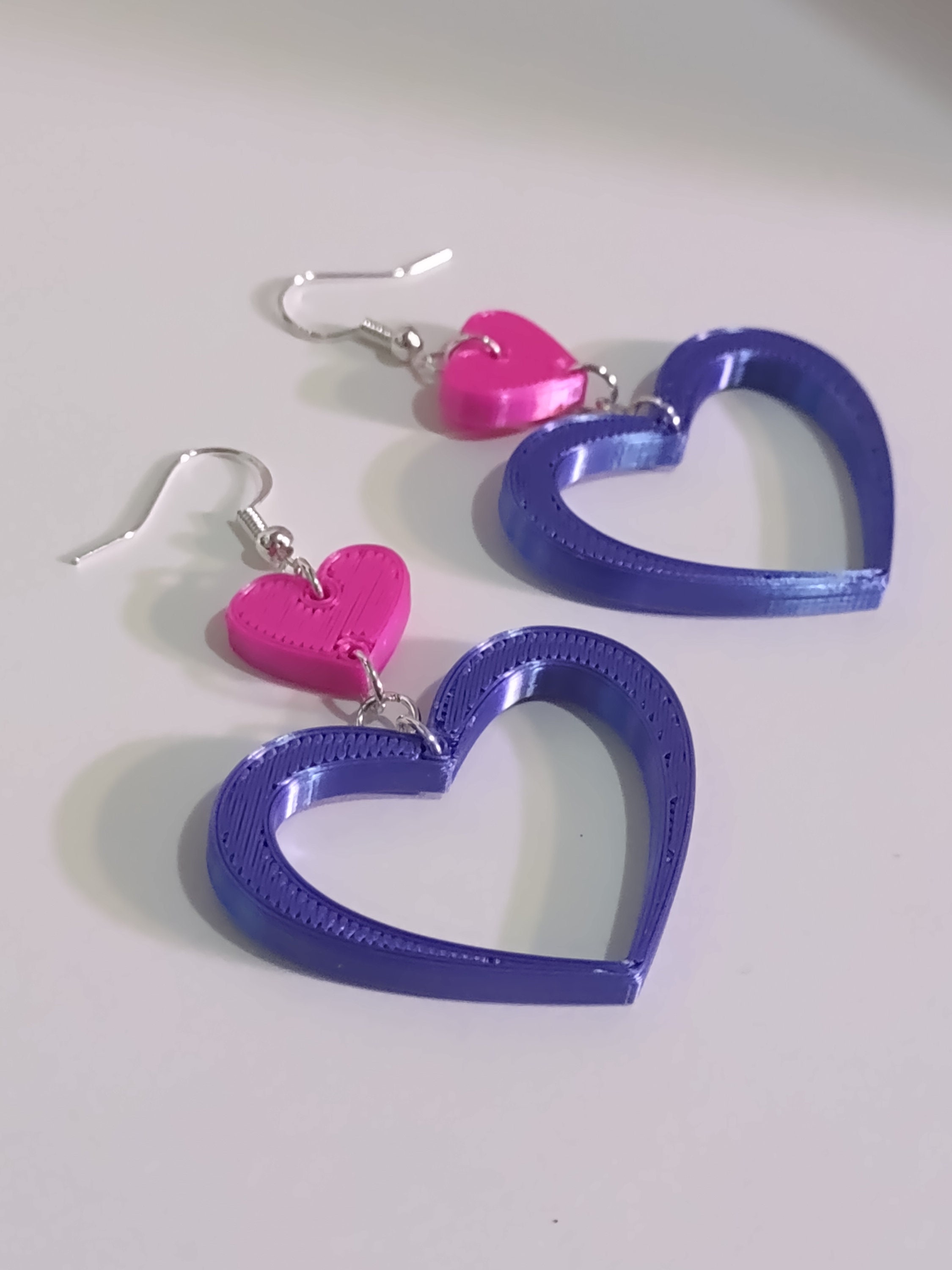 Unique Heart Hoop Earrings | 3D Printed Earrings | Hypoallergenic ...