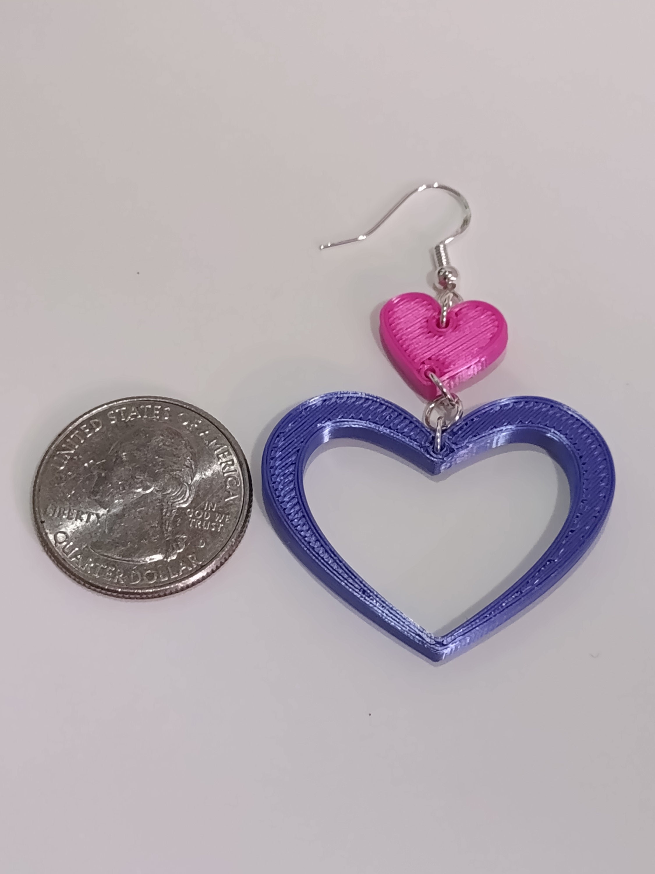 Unique Heart Hoop Earrings | 3D Printed Earrings | Hypoallergenic ...