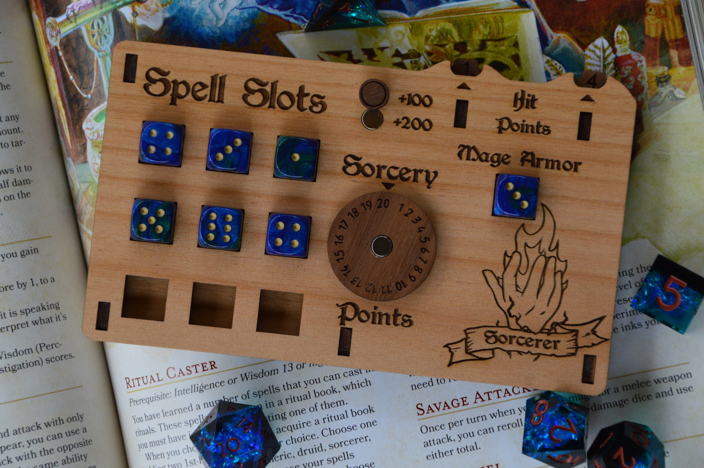 Dungeons and Dragons DND Sorcerer Class Spell, HP, Tracker for Table ...