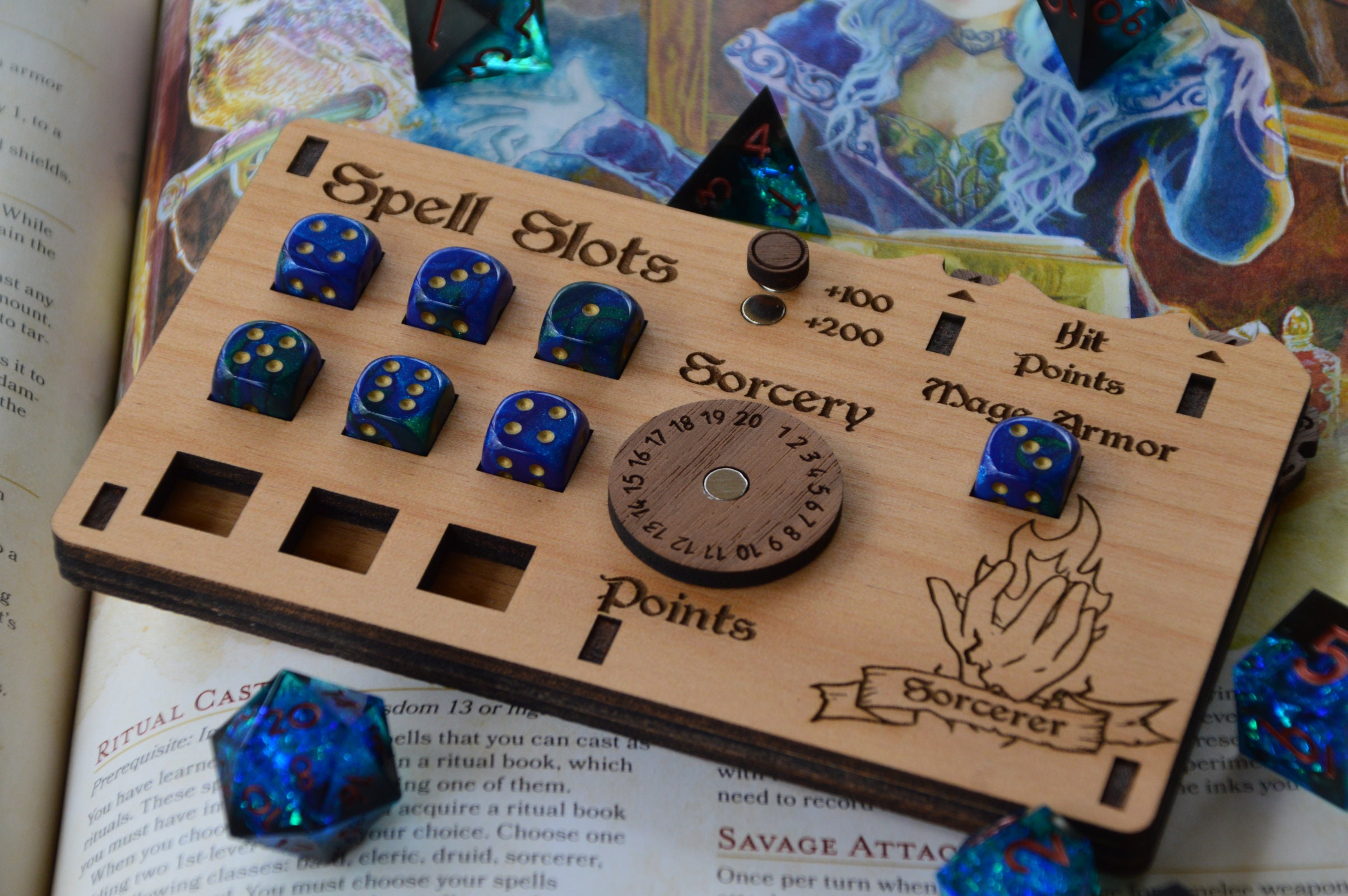 Dungeons and Dragons DND Sorcerer Class Spell, HP, Tracker for Table ...