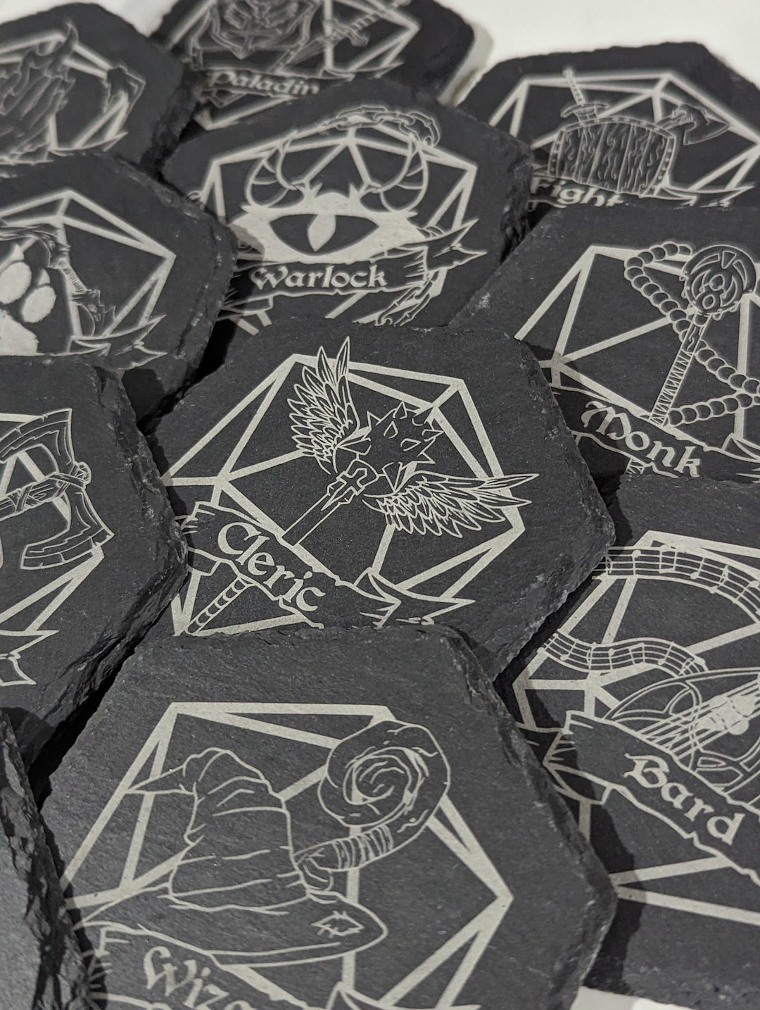 Dnd Dungeons and Dragons Class Slate Coasters for Tabletop Gaming - Etsy