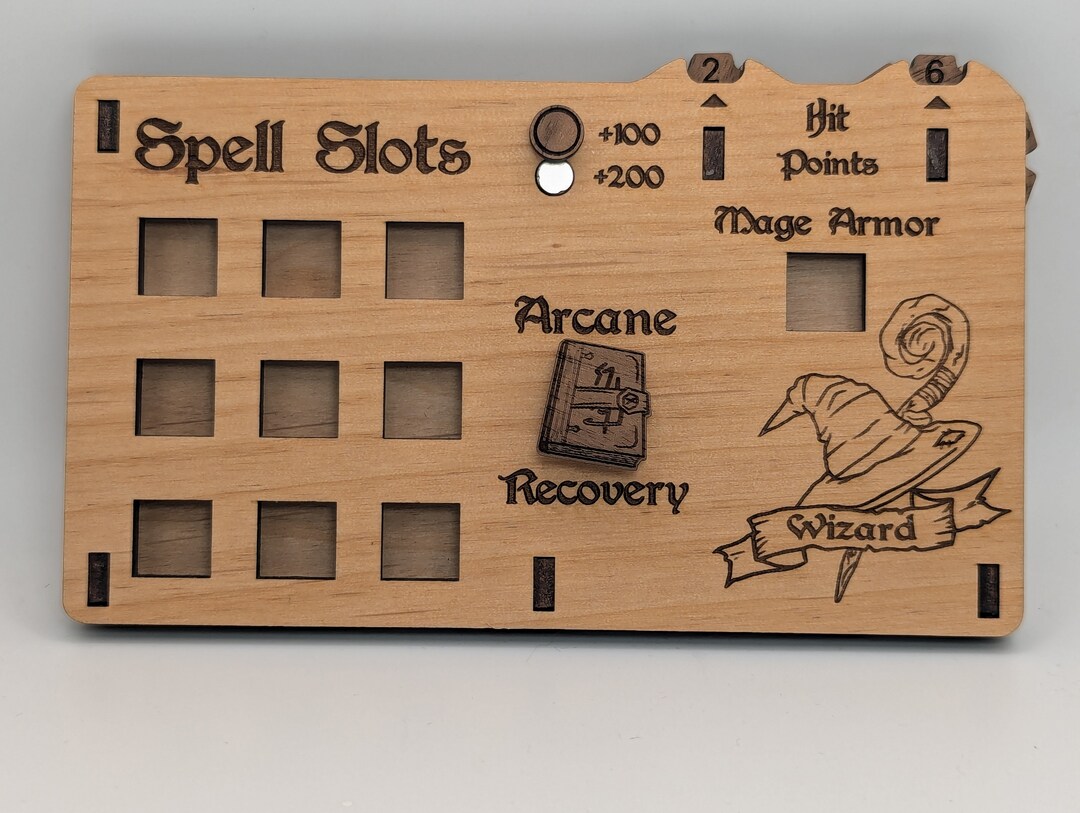 Dungeons and Dragons DND Wizard Class Spell, HP, Tracker for Table Top ...