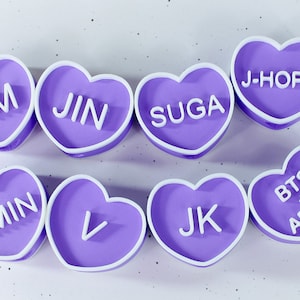 BTS 3D Printed Conversation Heart Straw Topper | Straw Accessory, BTS ...