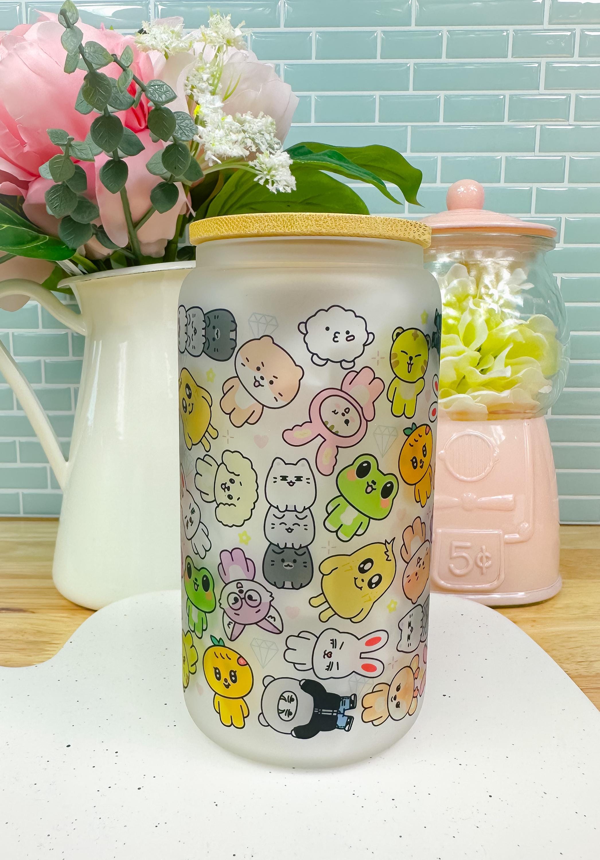 Kpop SVT Miniteen Jumbled 16oz Can Glass Mug | Can Glass, Glass Cup ...