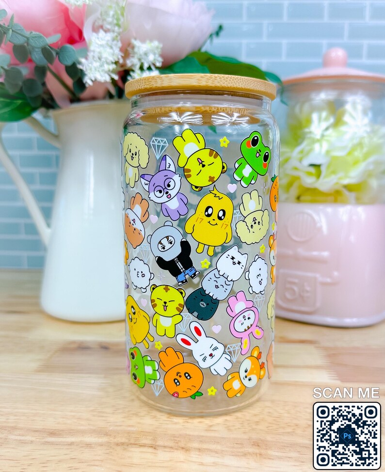 Kpop SVT Miniteen Jumbled 16oz Can Glass Mug | Can Glass, Glass Cup ...