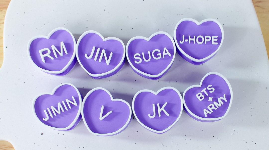 BTS 3D Printed Conversation Heart Straw Topper | Straw Accessory, BTS ...