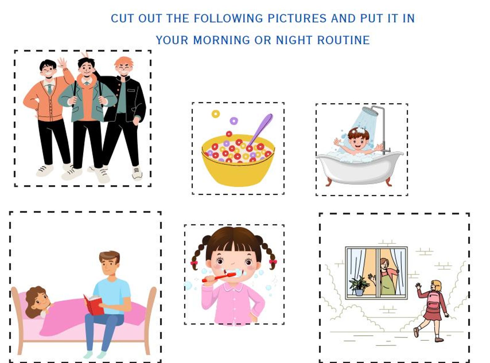 Morning and Night Routine Chart for Kids, Printable Visual Schedule ...