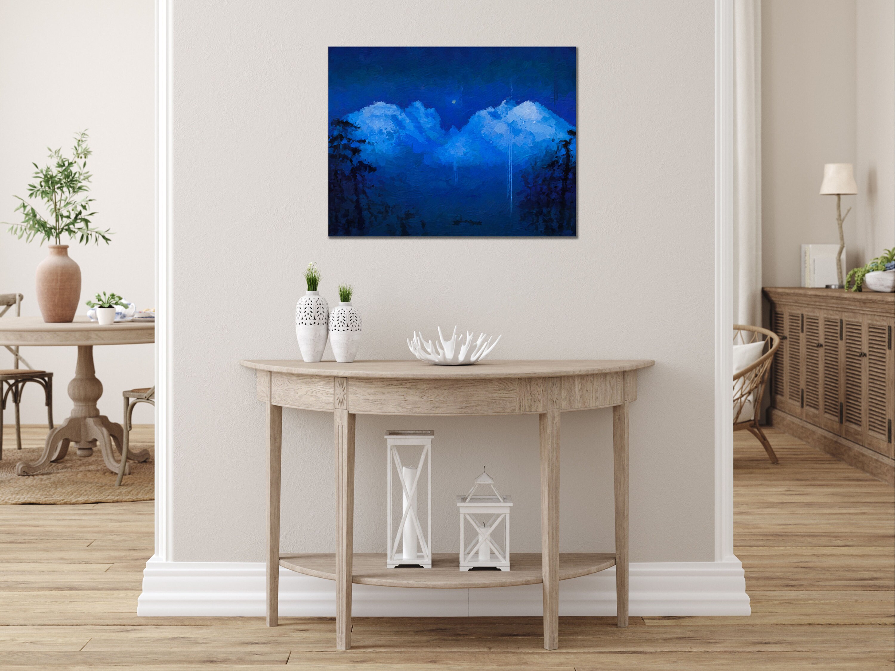 Fine Art Canvas Print, Vinternatt I Rondane, Harald Sohlberg, Norwegian ...