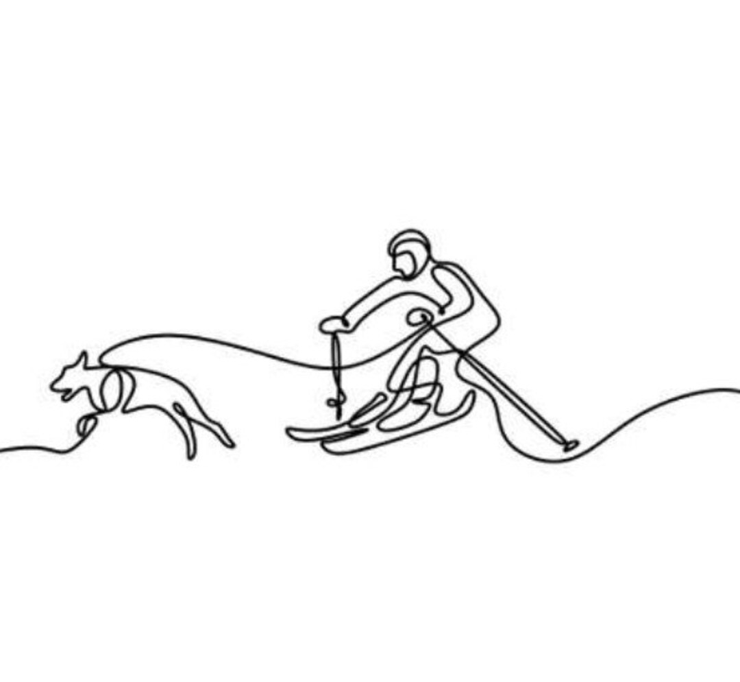 One Single Line Drawing Young Sporty Man Playing Ski Ice. Young Sporty ...