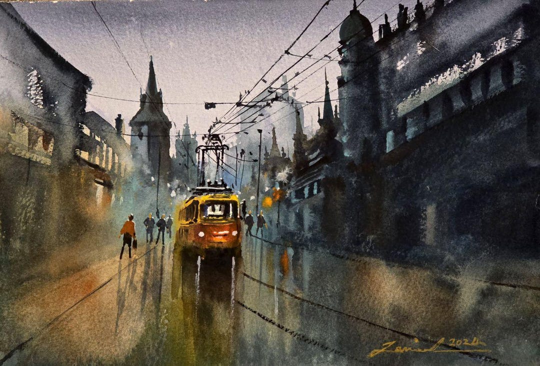 Shadowed Streets (original Watercolor Painting ) - Etsy