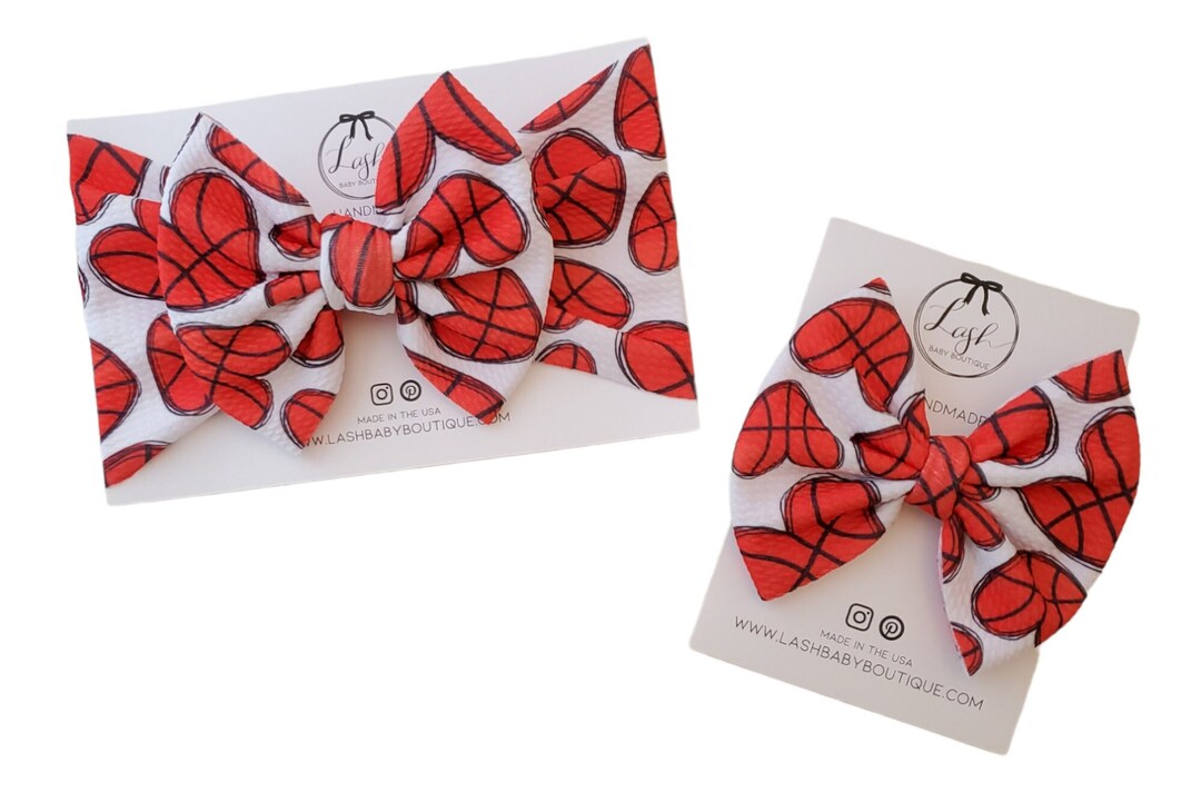 Basketball Love Baby Bow Big Bow Headwrap Bow Soft Nylon - Etsy