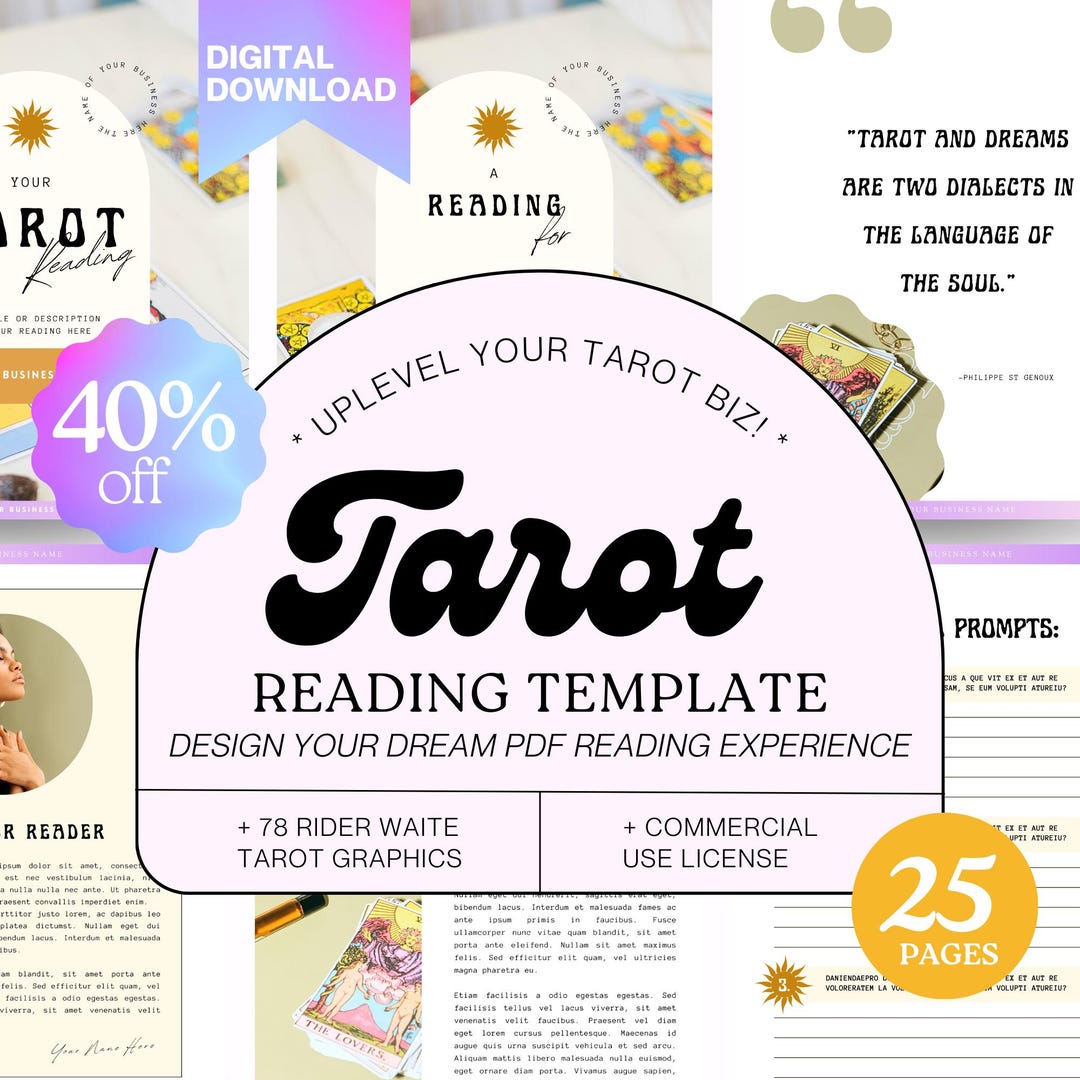 Tarot Reading Template, Tarot Reading Base Template, Tarot Business ...